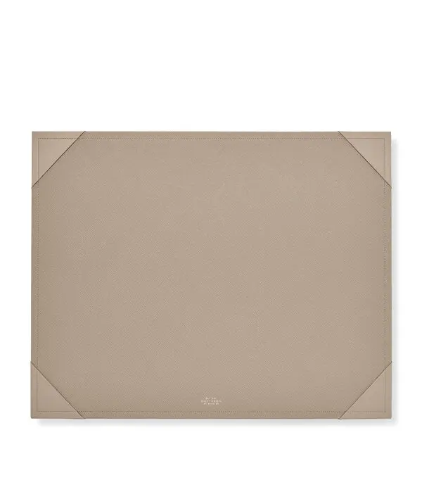 Smythson Leather Desk Mat - Beige