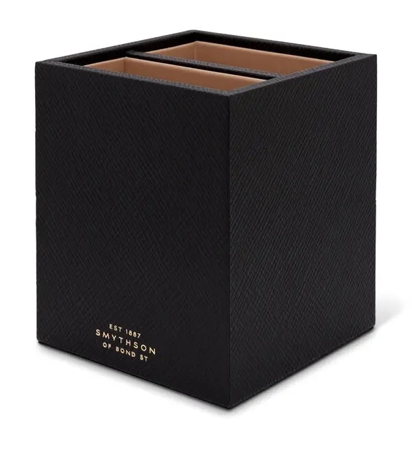 Smythson Panama Leather Pen Pot