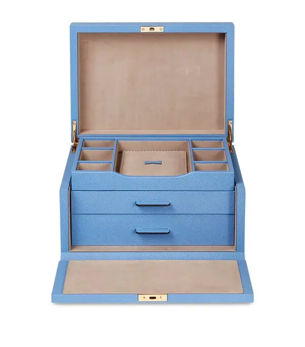Smythson Leather Panama Jewellery Box