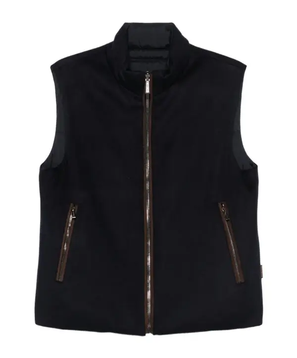 MOORER Double-sided Quilted Cotton Vest - Black