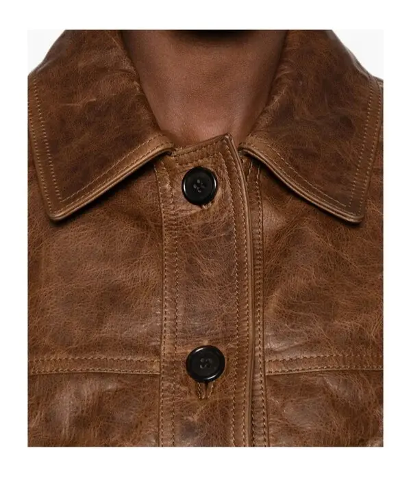 NILI LOTAN Long-sleeve Leather Jacket
