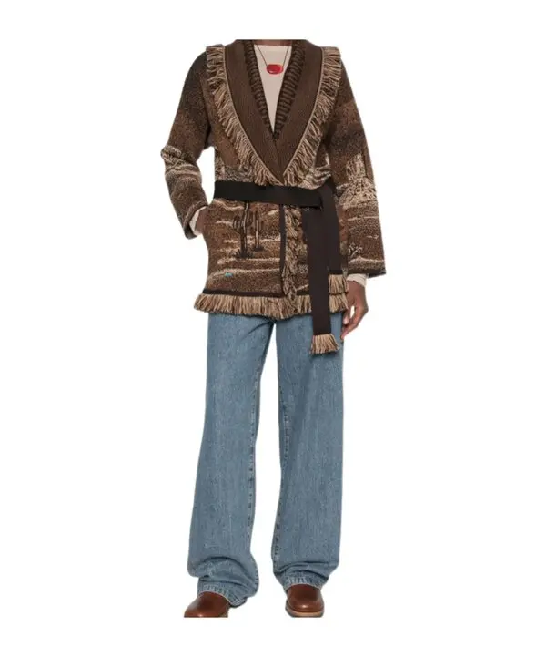 Alanui Icon Jacquard Fringed Cardigan
