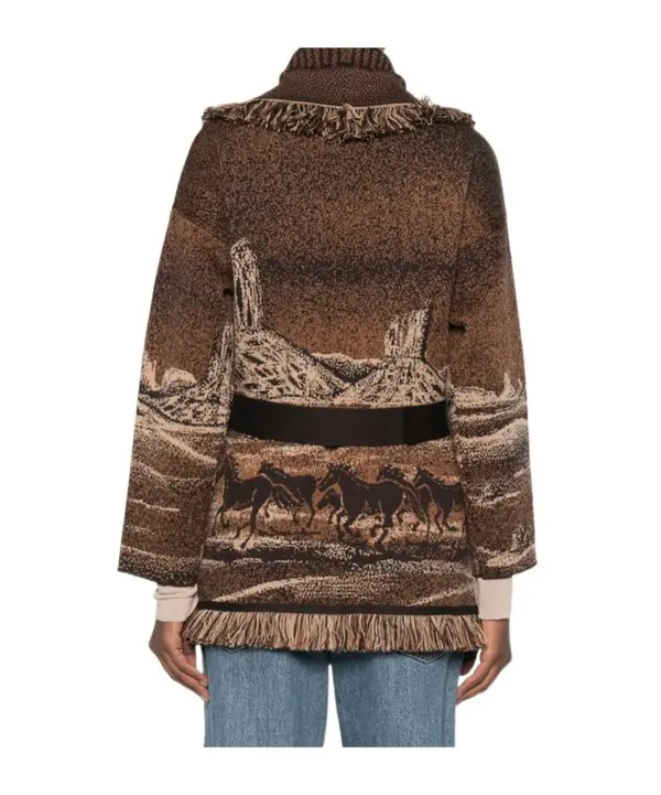 Alanui Icon Jacquard Fringed Cardigan