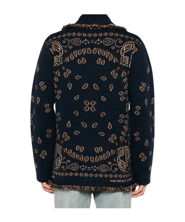 Alanui Paisley Jacquard Cardigan With Fringe