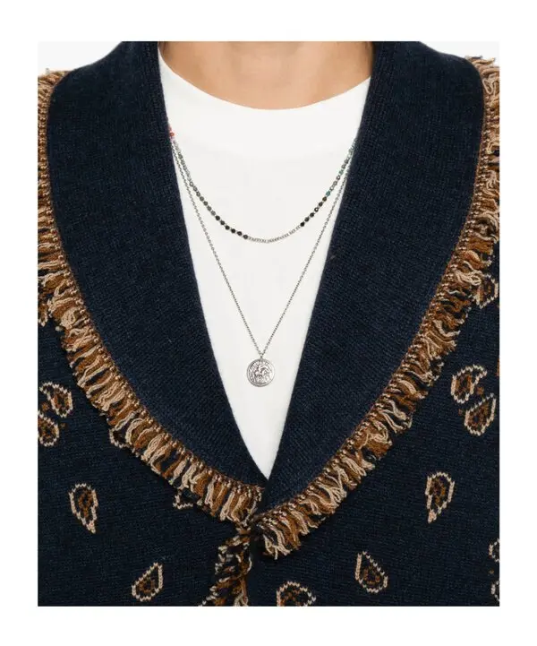 Alanui Paisley Jacquard Cardigan With Fringe