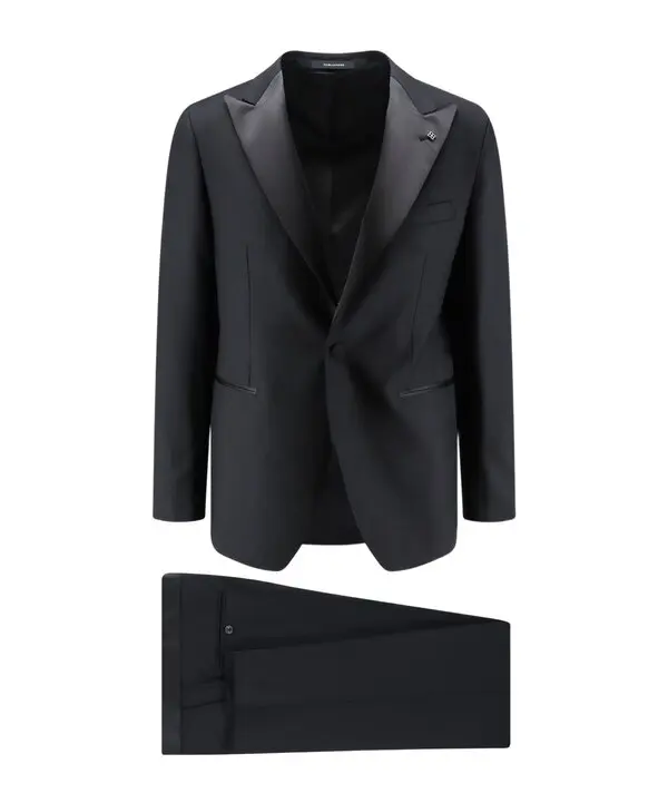 Tagliatore Virgin Wool Tuxedo - Black