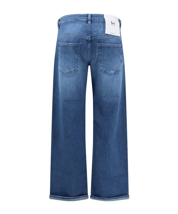 3x1 Charlie Cuffed Wide-leg Jeans