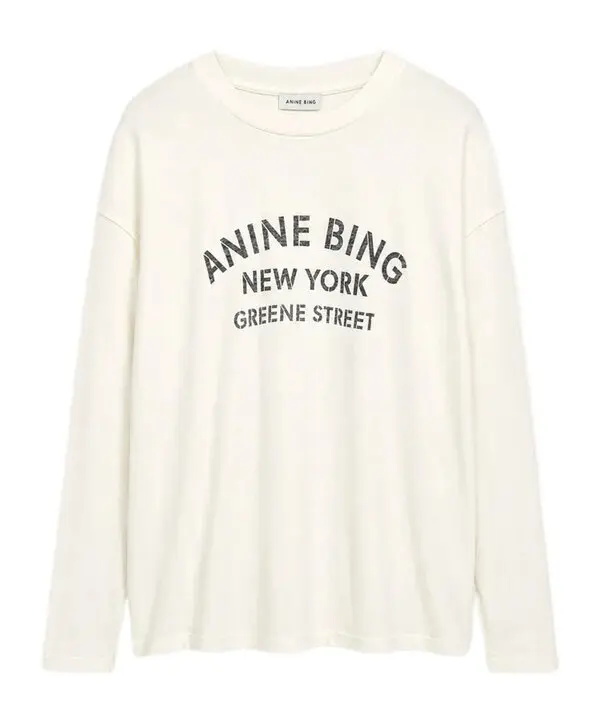 ANINE BING Long-sleeved Crewneck T-shirt - White