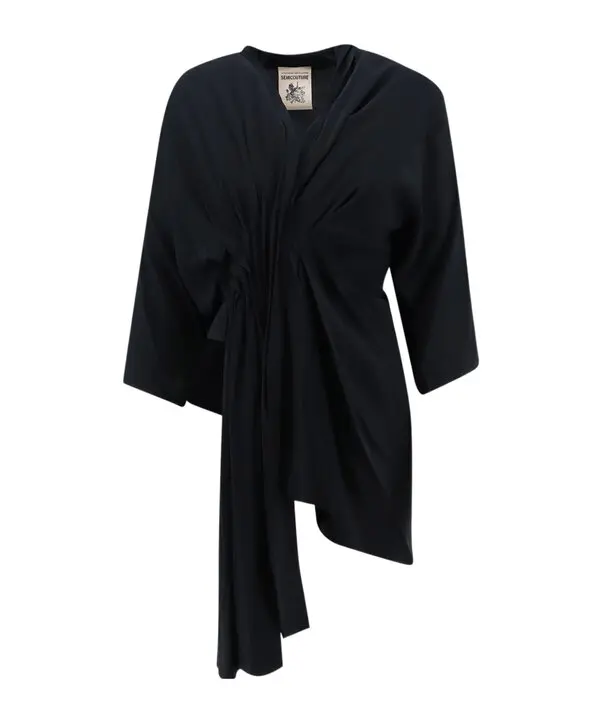 SEMICOUTURE V-neck Pleated Blouse