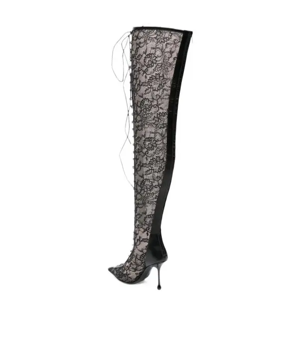 JIMMY CHOO Scarlett 95 Lace Over-the-knee Boots