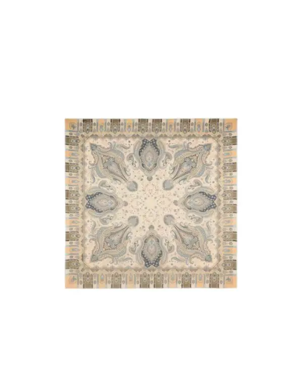 Etro Modal And Cashmere Shawl With Paisley Motif - Cream