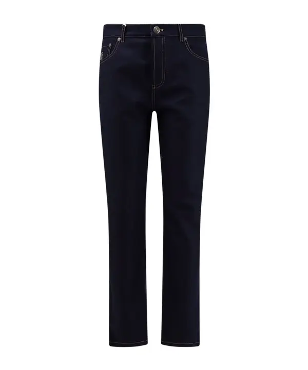 Brunello Cucinelli Contrast-stitch Logo-embroidered Trousers - Black