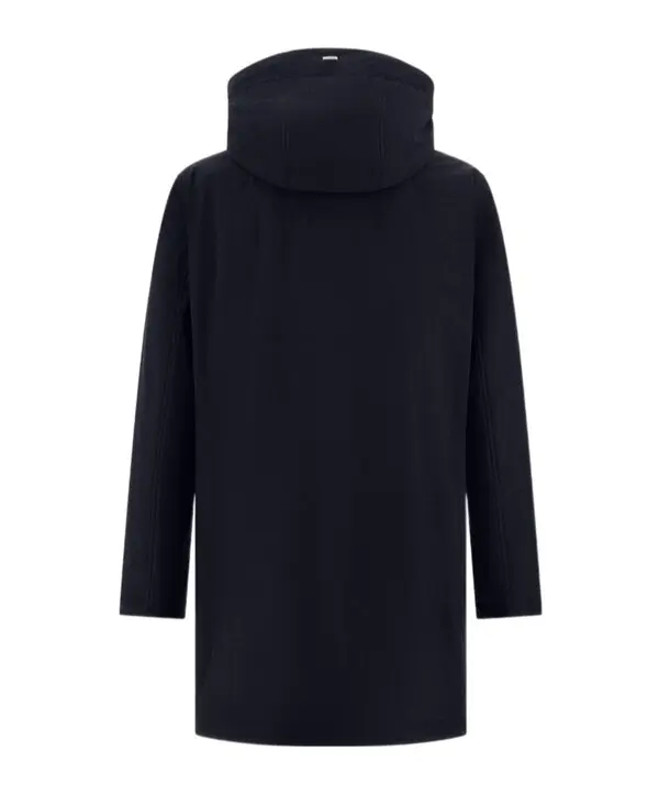 Herno Parka In Melange-effect Stretch Nylon And Light Faux Fur