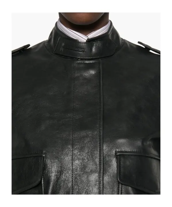 TOM FORD Epaulette-detail Leather Jacket