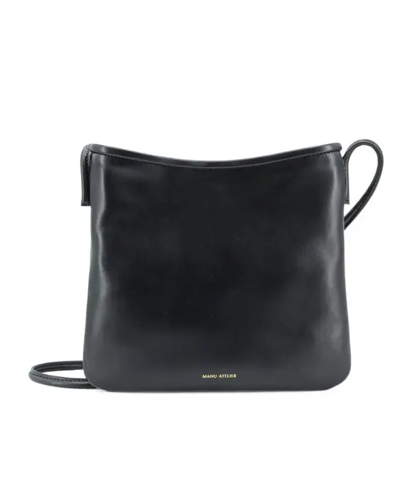 Manu Atelier Logo-letter Shoulder Bag - Black
