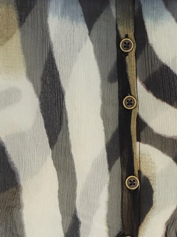 MES DEMOISELLES Sheer Printed Button-down Shirt