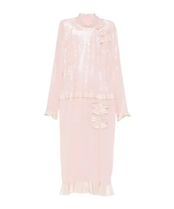 Alessandra Rich Long-sleeved Dress - Pink