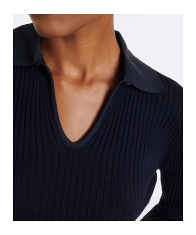 JIL SANDER Ribbed-knit Wool Polo Sweater With Keyhole Cutout