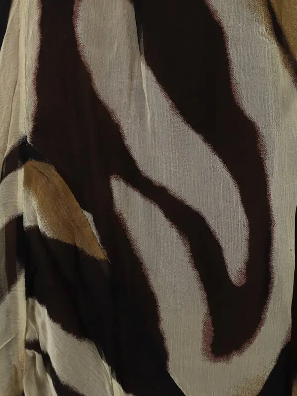 MES DEMOISELLES Zebra Print Flared Asymmetrical Hem Skirt - Beige