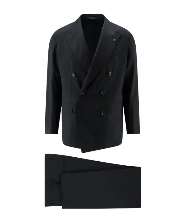 Tagliatore Long-sleeve Double-breasted Suit Jacket And Trousers Two-piece Set