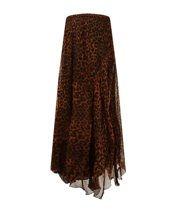 MES DEMOISELLES Animal Print Flared Skirt - Leopard