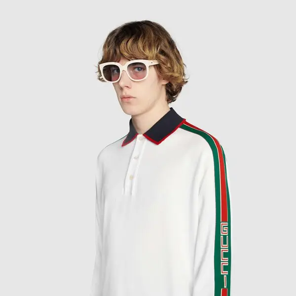 Gucci Cotton Polo With Stripe