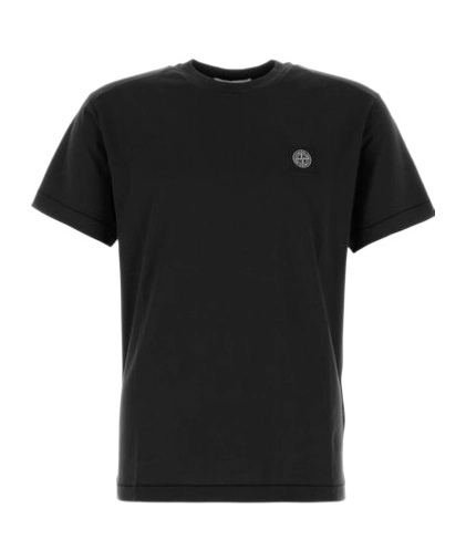 Stone Island Logo-patch Crewneck T-shirt - Black