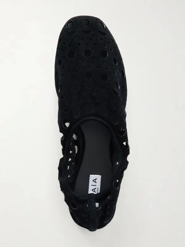 Alaïa Vienne Openwork Suede Ballet Flats
