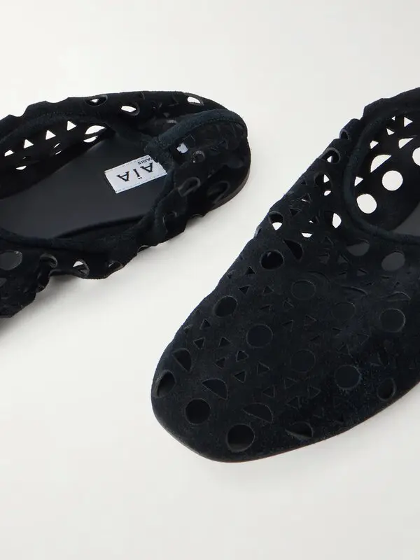 Alaïa Vienne Openwork Suede Ballet Flats