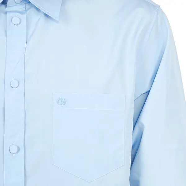 Gucci Logo Embroidered Poplin Shirt