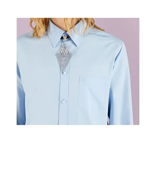 Gucci Logo Embroidered Poplin Shirt