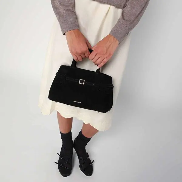 Manu Atelier Buckle-fastening Suede Tote Bag