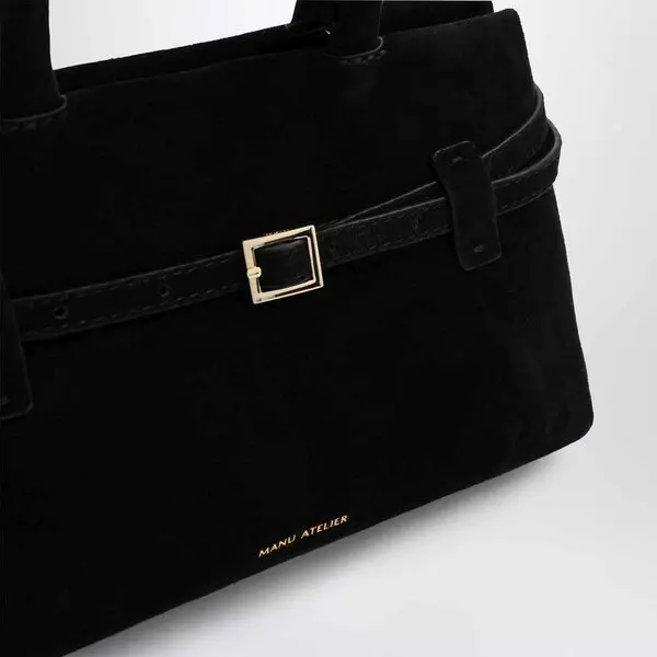 Manu Atelier Buckle-fastening Suede Tote Bag