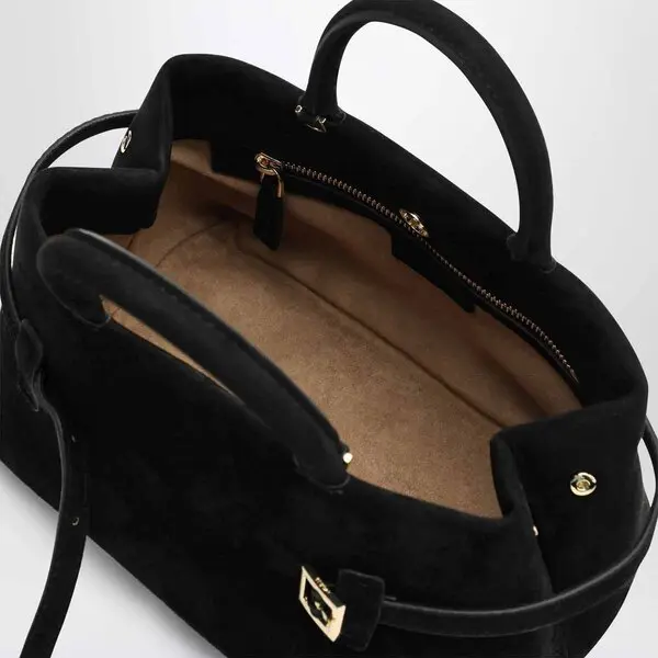 Manu Atelier Buckle-fastening Suede Tote Bag