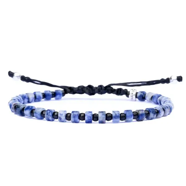 HARBOUR UK Orion Silver Sodalite Rope Bracelet - Blue