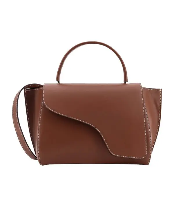 ATP ATELIER Asymmetric Flap Shoulder Bag - Brown