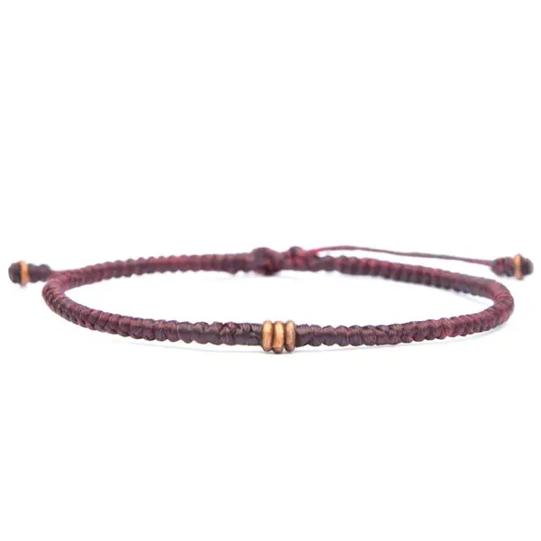 HARBOUR UK Energy & Protection Copper Rope Bracelet Wine - Red