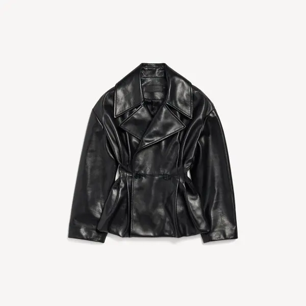 Balenciaga Folded Short Trench - Black