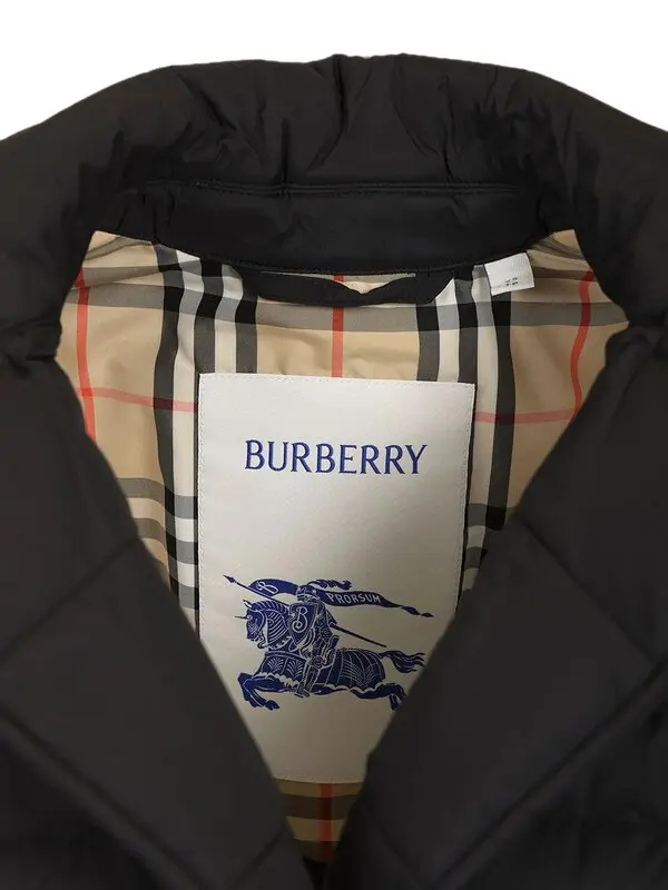 Burberry Belted Quilted Long Coat - Black