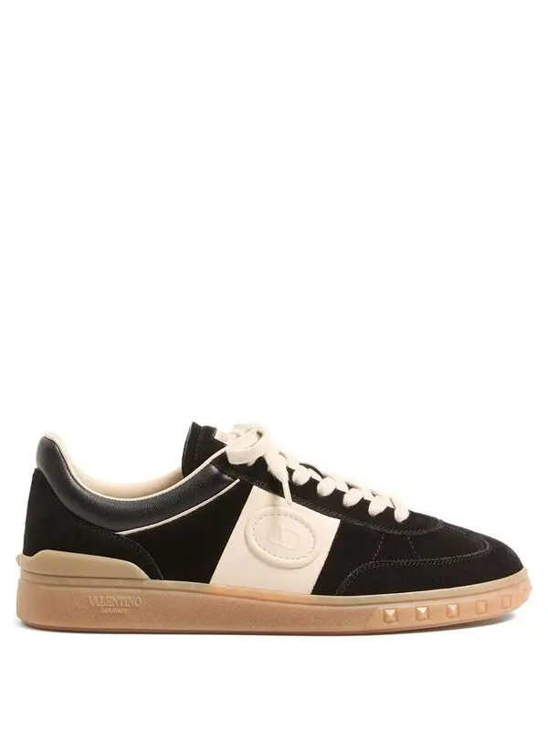 Valentino Garavani Upvillage Split And Nappa Leather Sneakers - Black