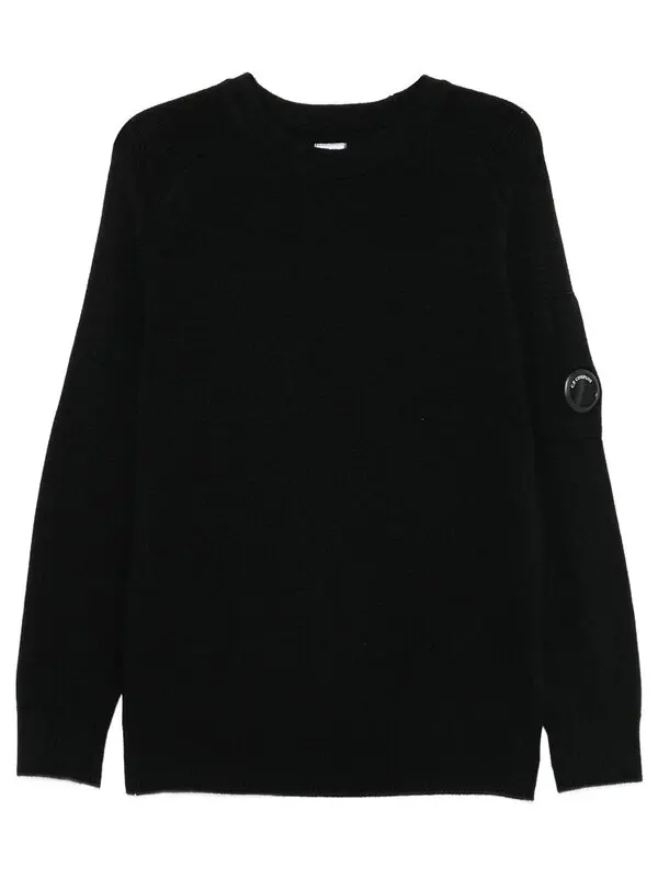 C.P. COMPANY Crew Neck Pullover In Wool Blend - Black
