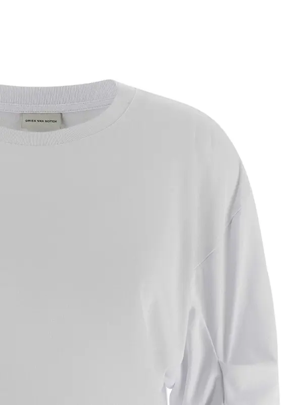 Dries Van Noten Pleated Sleeve Crewneck T-shirt