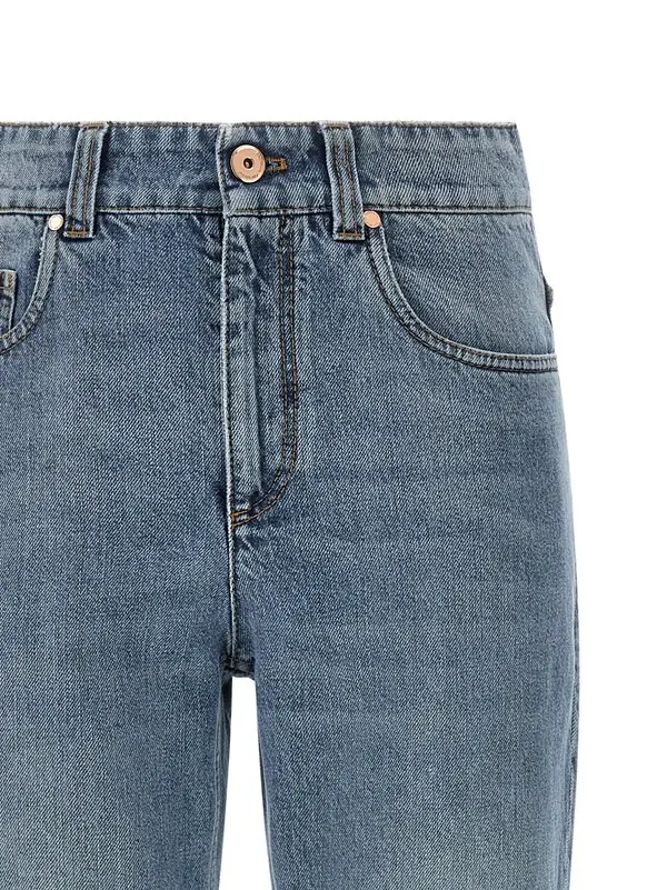 Brunello Cucinelli Retro' Jeans In Medium Wash Authentic Denim