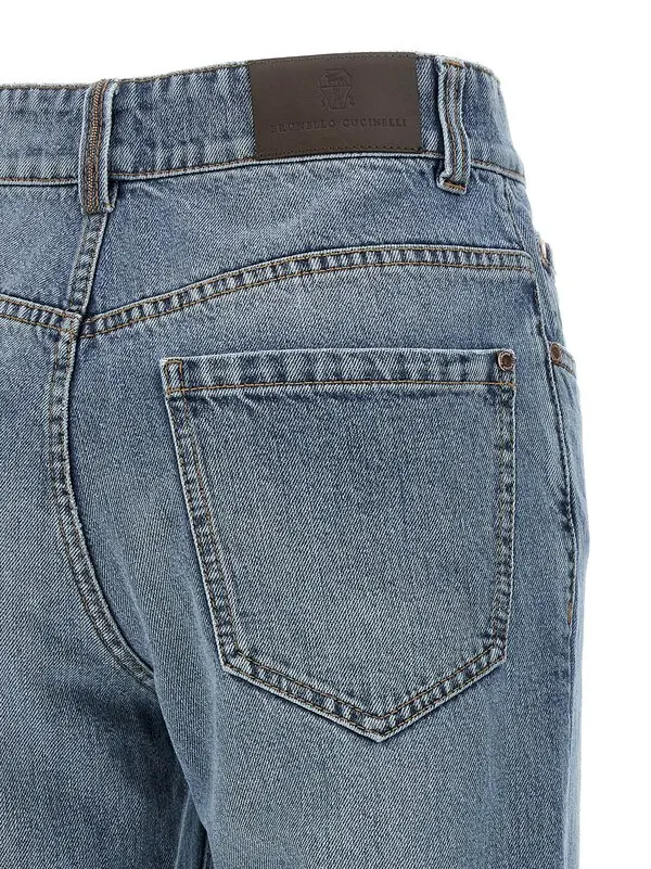 Brunello Cucinelli Retro' Jeans In Medium Wash Authentic Denim