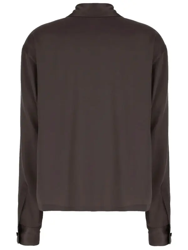 TOM FORD Peach-feel Silk Satin Polo - Brown