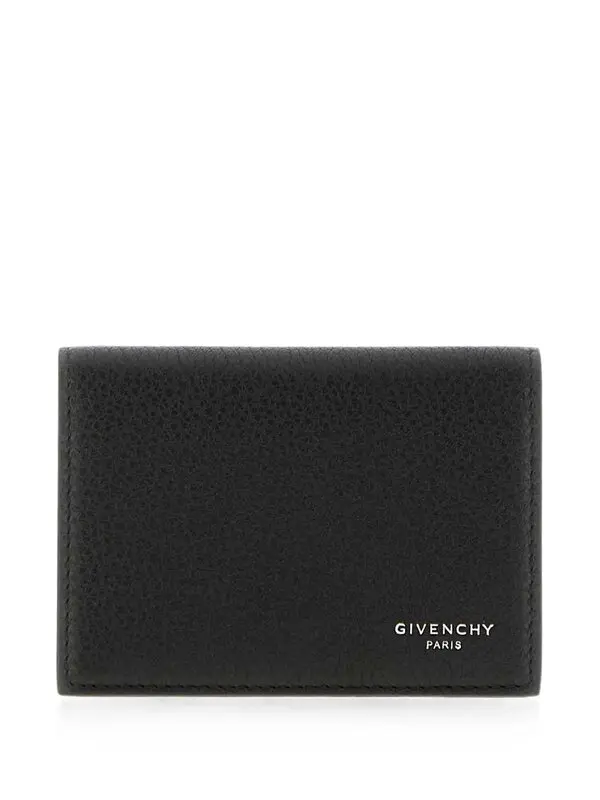 Givenchy Logo-print Grained Leather Bi-fold Card Holder - Black