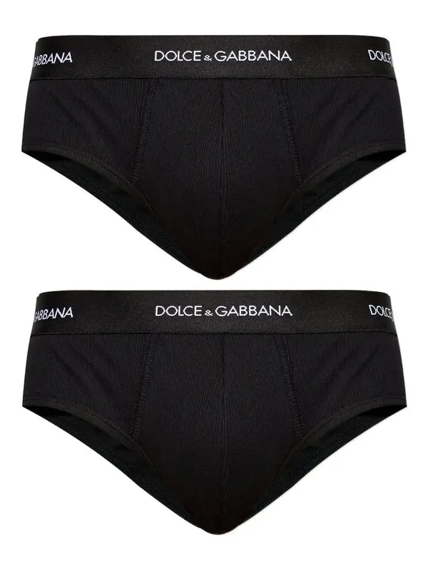 Dolce & Gabbana Stretch Jersey Regular-fit Brando Briefs 2-pack - Black