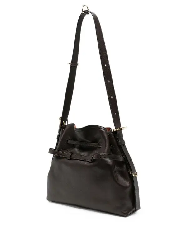 Givenchy Small Voyou Bucket Bag In Shiny Leather - Brown