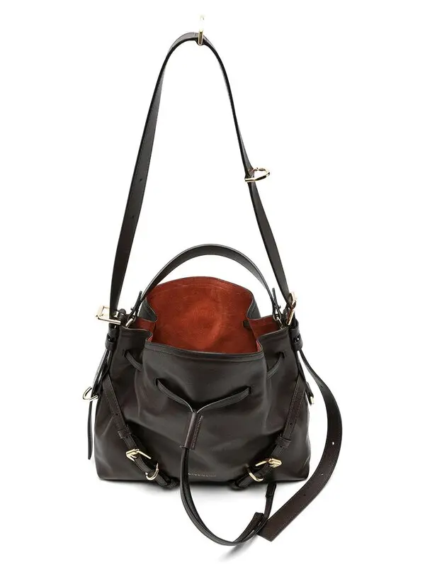 Givenchy Small Voyou Bucket Bag In Shiny Leather - Brown