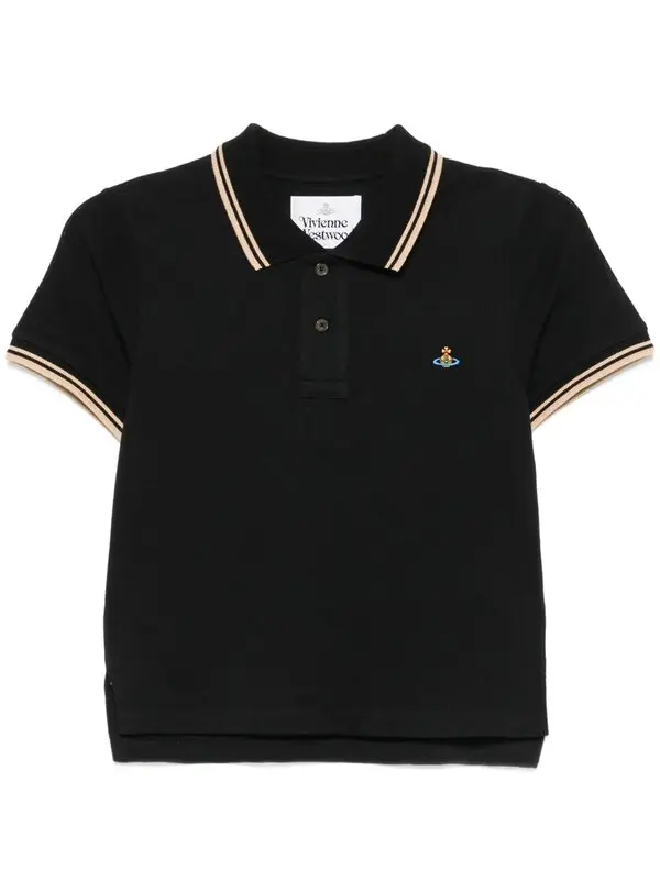 VIVIENNE WESTWOOD Mini Classic Polo Shirt With Orb Embroidery - Black